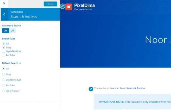Noor Advanced Search – PixelDima Help Docs
