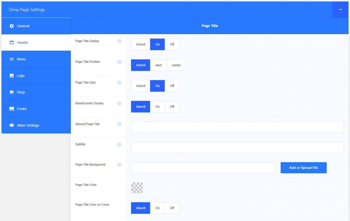 Setting Up Page Title Bar – PixelDima Help Docs