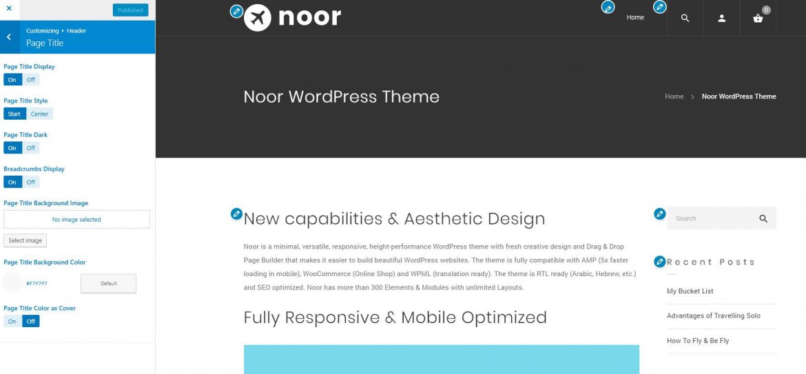 Setting Up Page Title Bar – PixelDima Help Docs